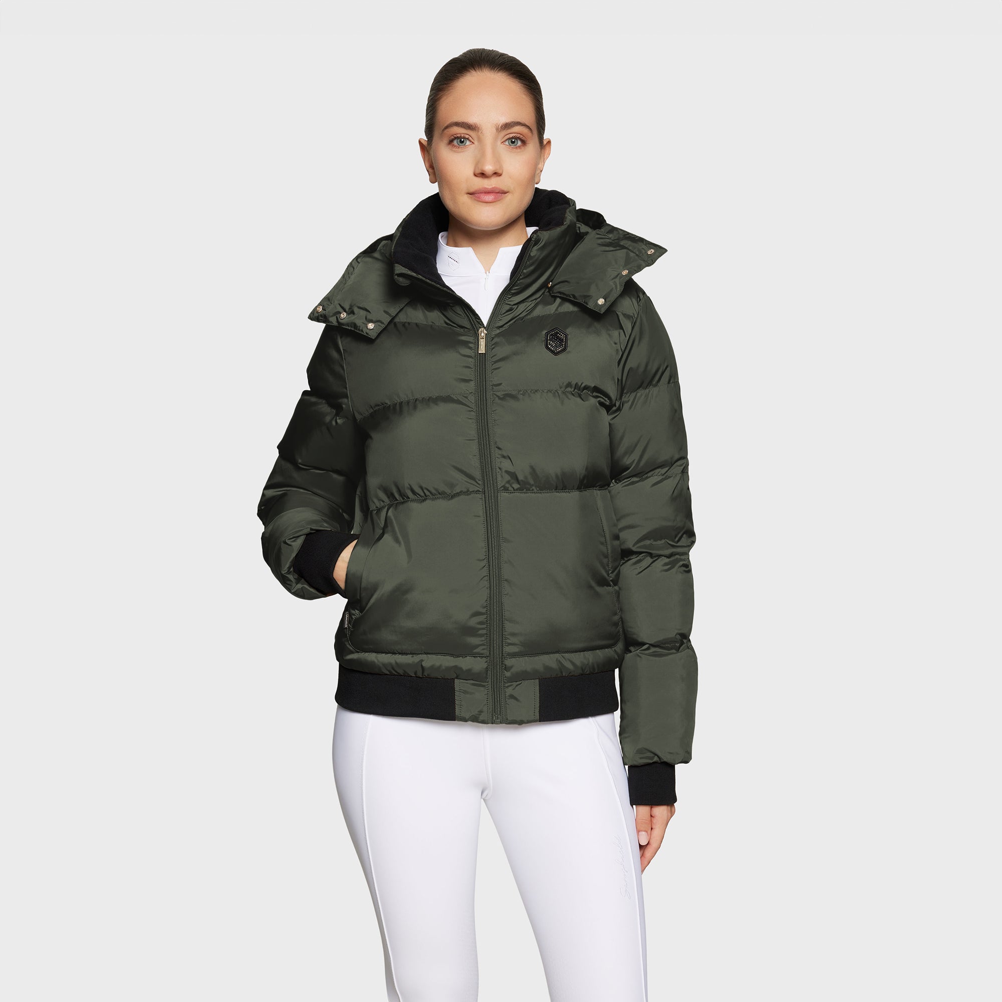 Samshield Billie Puffer Bomber Jacket - Avocado Metal Eclipse – Horse ...